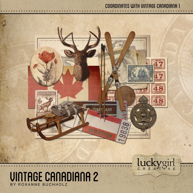 Vintage Canadiana 2 Digital Scrapbooking Kit - Etsy