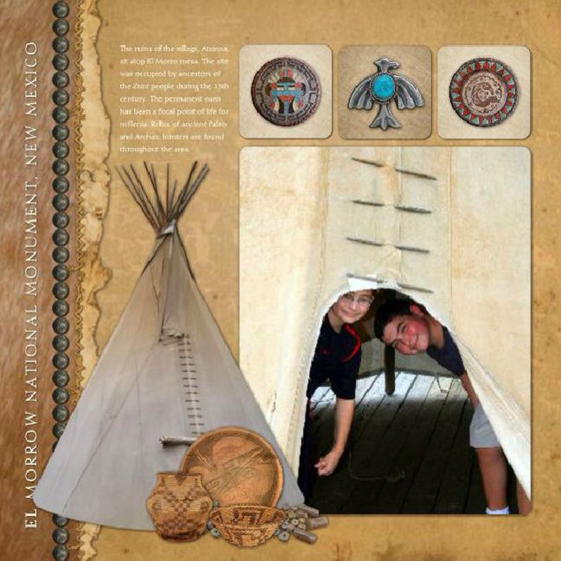 American Indian Digital Scrapbook Kit - Etsy