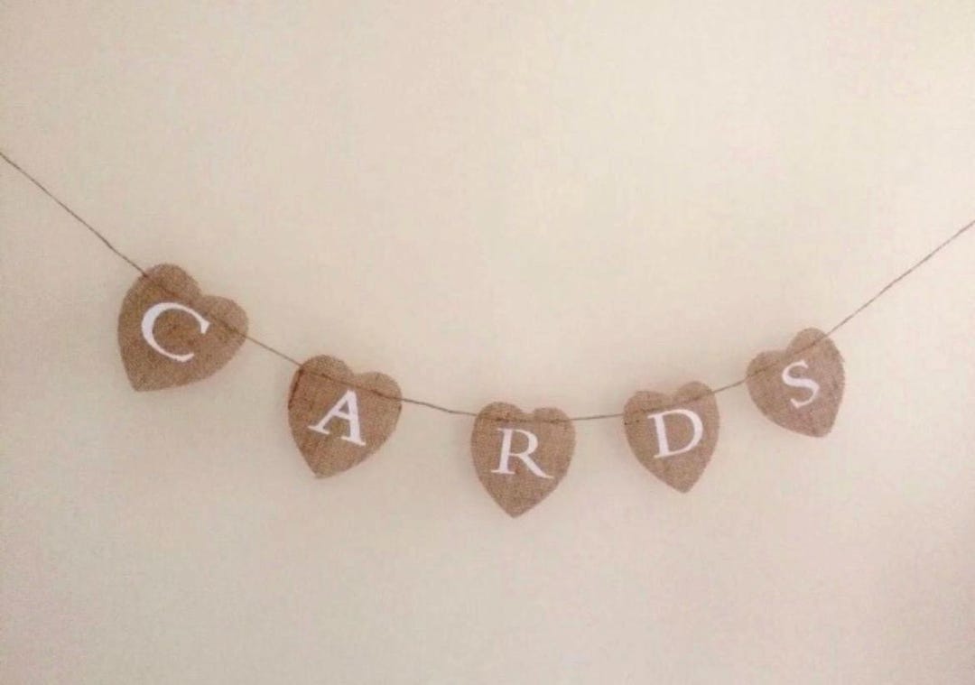 Hessian Heart Wedding Bunting for “cards” - Etsy