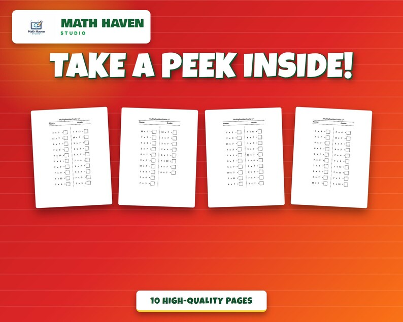 Multiplication Facts X7 Practice Workbook | Grades 3-4 Math Worksheets ...