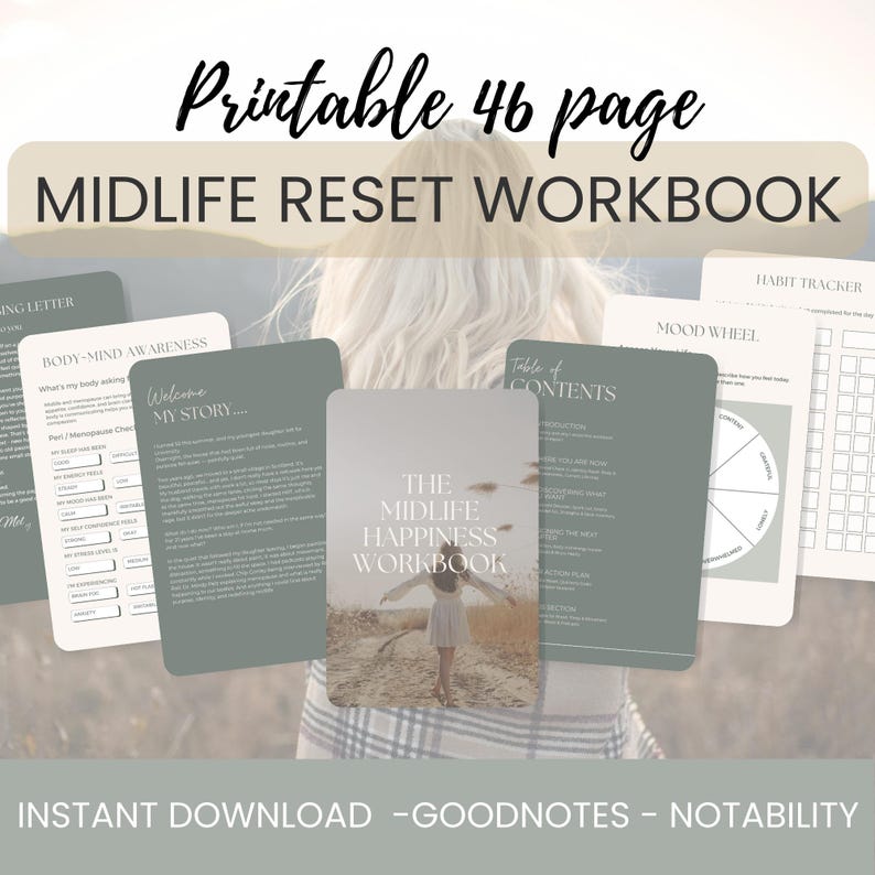 Midlife Health Workbook, Perimenopause / Menopause Tracking, Empty Nest ...