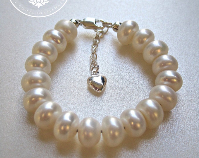 Infant Jewelry, Freshwater Pearls Bracelet,baptism, Christening, Baby ...