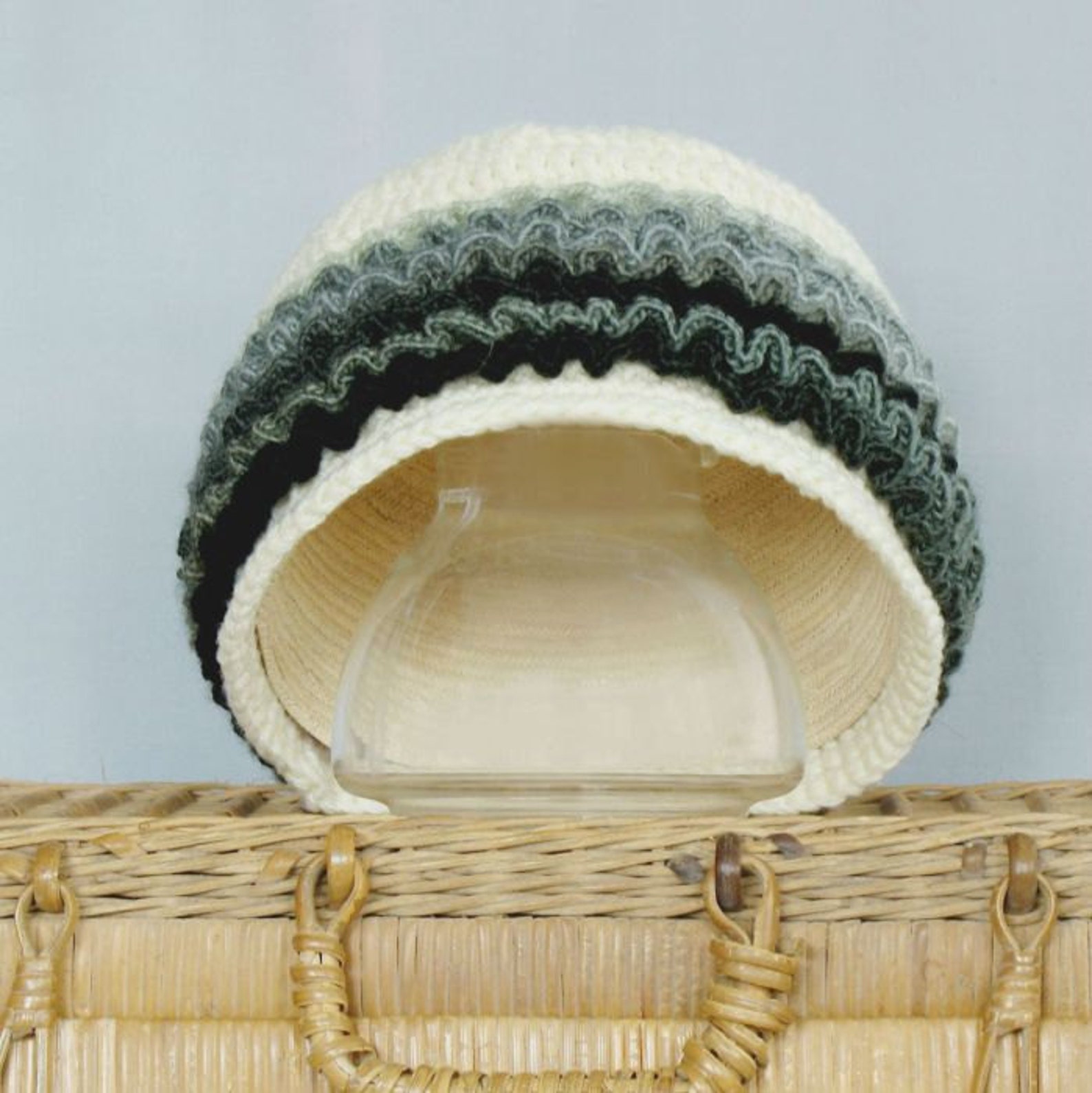 White Warm Winter Hat Wide Fluffy Colorful Band Skiing Hat - Etsy