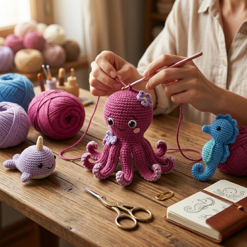 200+ Crochet Sea Animal Pattern Bundle PDF | Ocean Amigurumi Octopus ...
