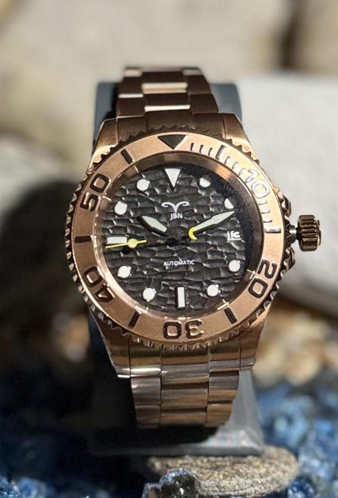 Rose Gold Dive Watch, Hampton Collection - 20ATM Stainless Steel - Etsy