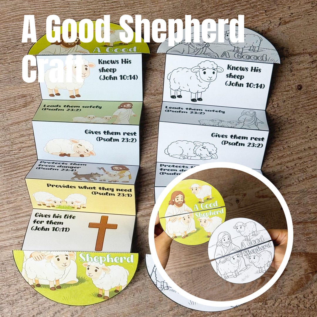 A Good Shepherd Craft, Folding Surprise Craft, Moses Story for Kids ...