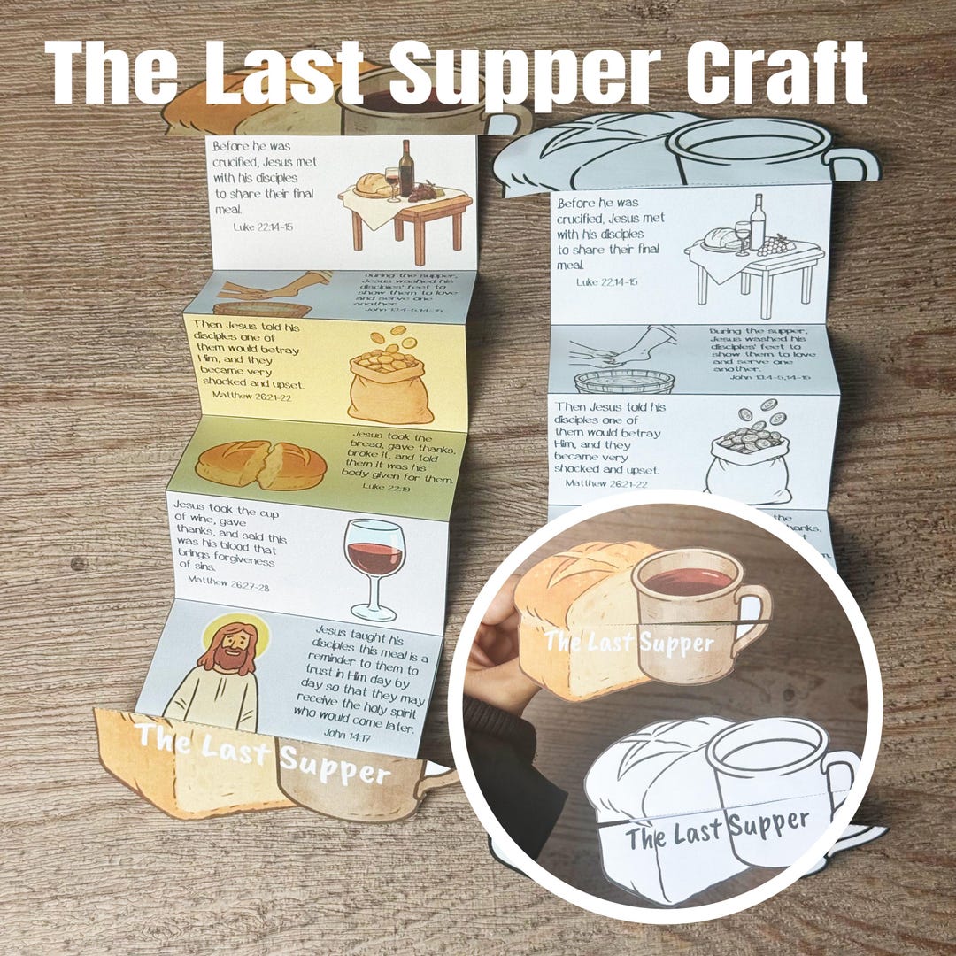The Last Supper Craft, Folding Surprise Craft, Moses Story for Kids ...