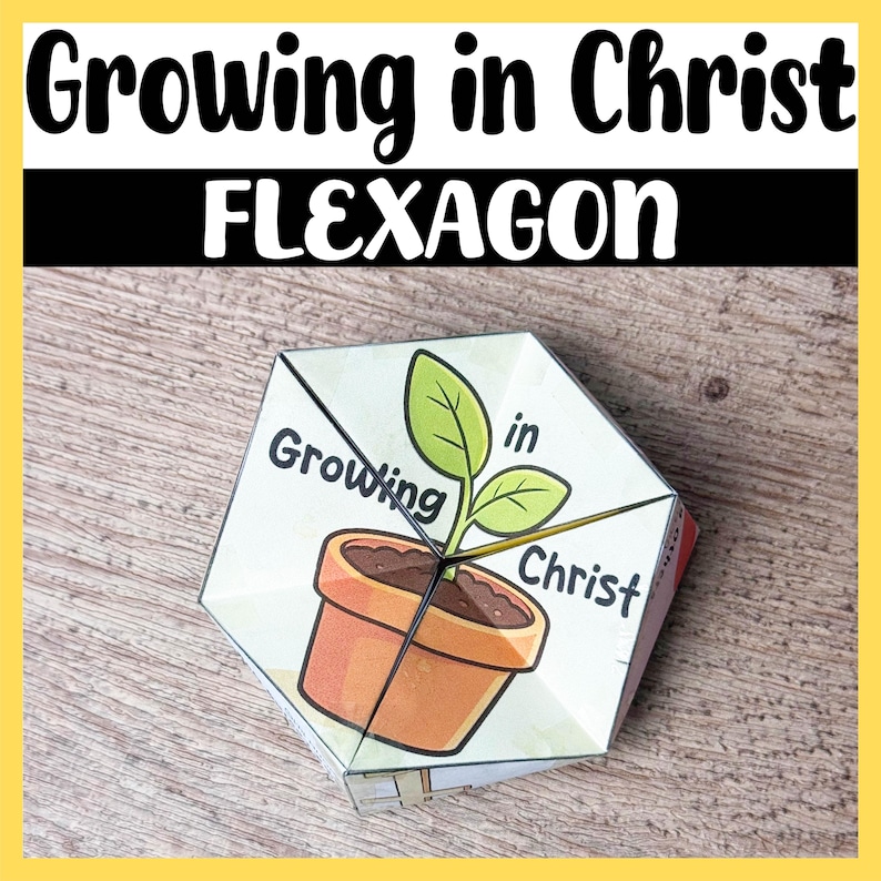 Bible Craft Flexagon – Growing in Christ 3D Printable Activity, Sunday ...