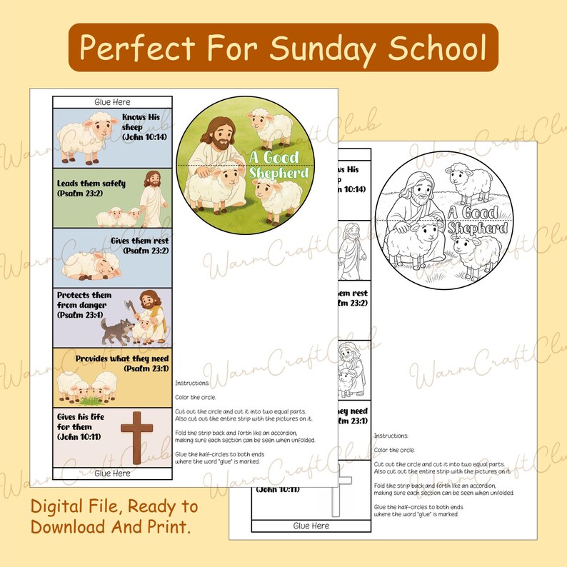 A Good Shepherd Craft, Folding Surprise Craft, Moses Story for Kids ...