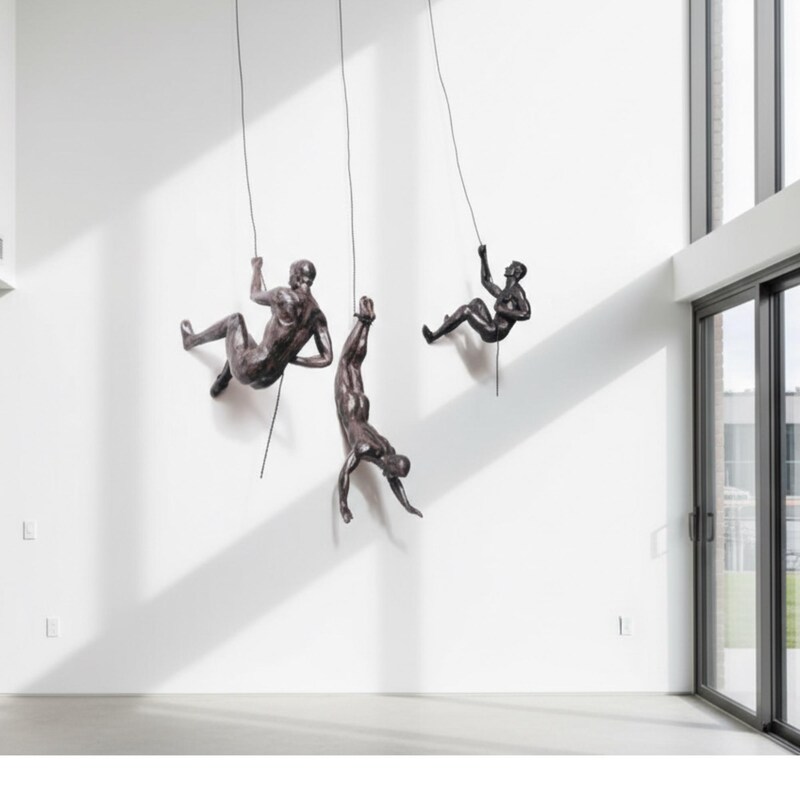 Climbing Man Wall Sculpture - Etsy