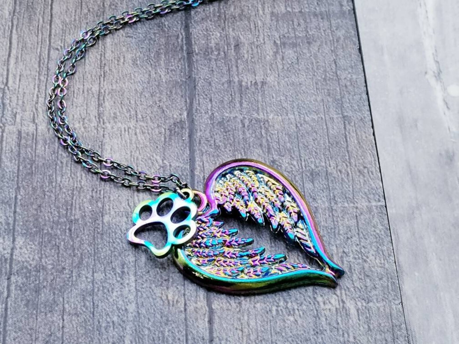Rainbow Bridge Remembrance Gift Pet Necklace With Card & Gift | Etsy