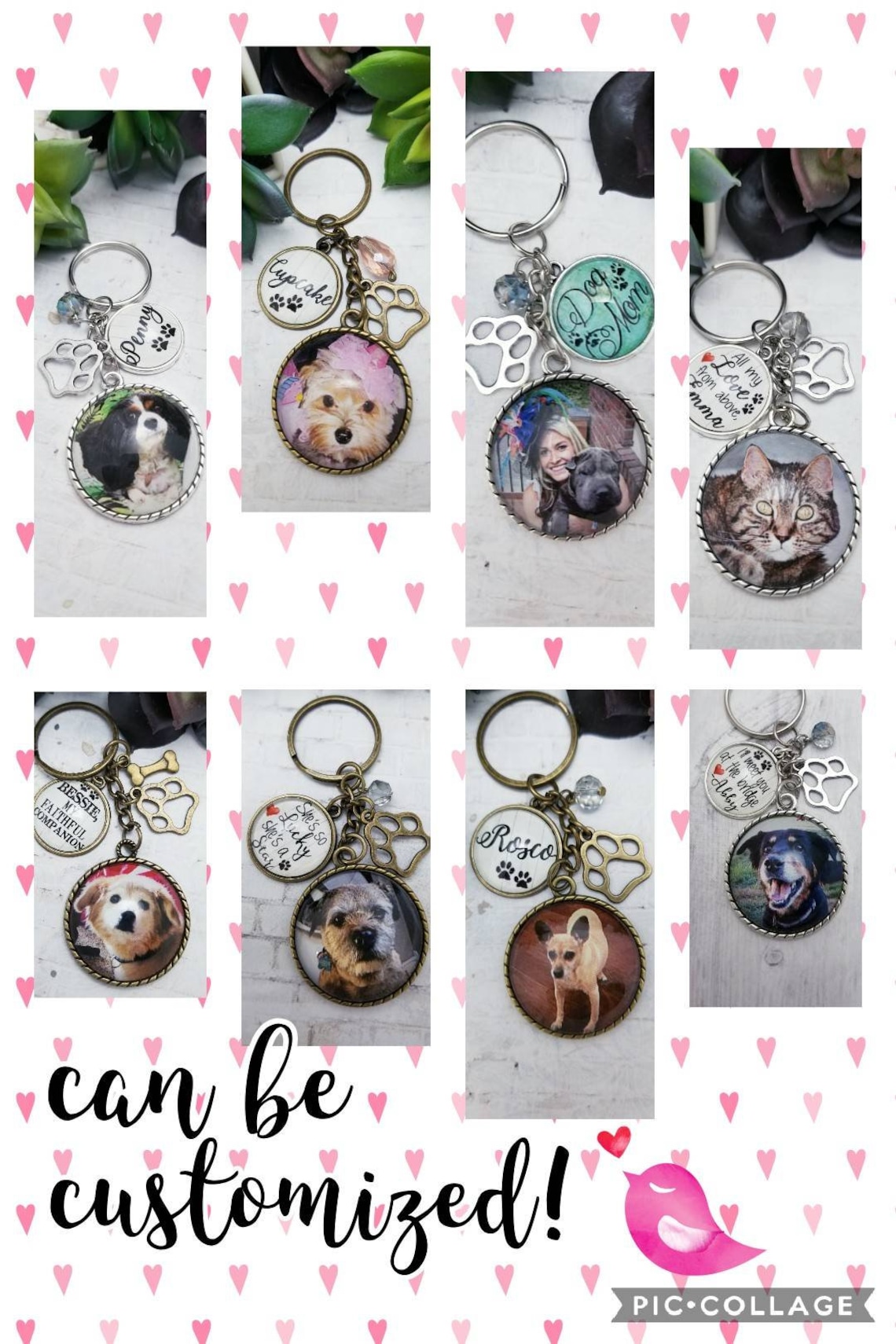 Personalized pet photo keychain custom gift for dog mom pet | Etsy