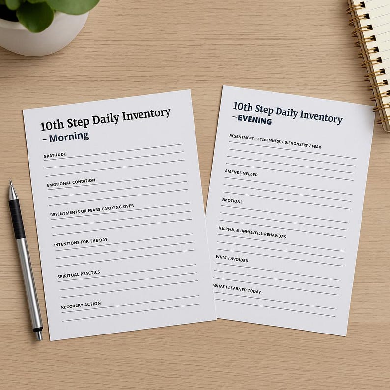 10th Step Daily Inventory Worksheets | Morning & Evening (PDF) - Etsy
