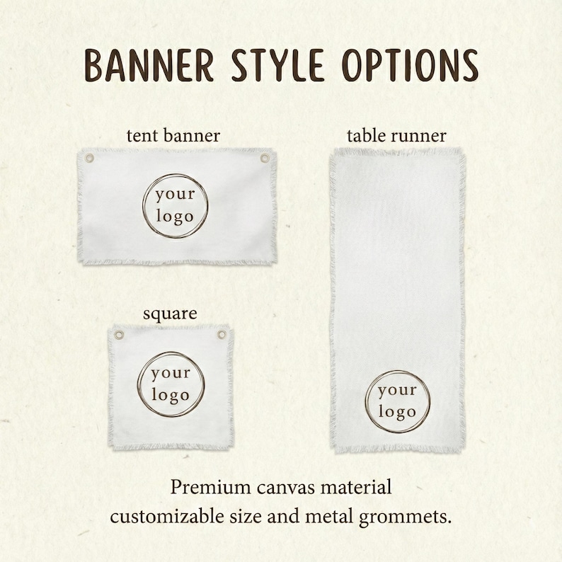 Custom Embroidered Business Vendor Logo Table Runner, Logo Table Cloth ...