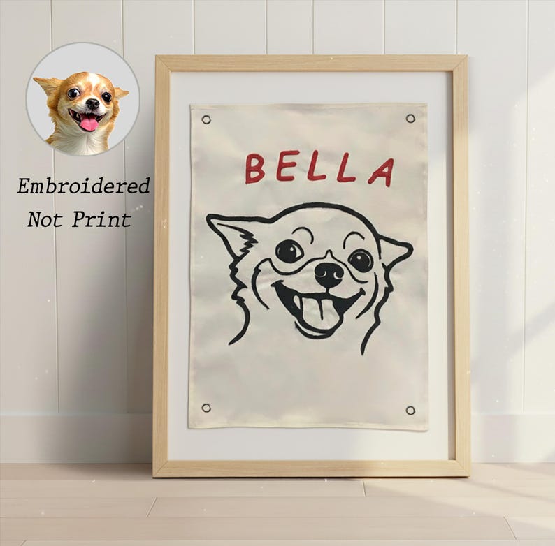 Custom Embroidered Pet Memorial Flag, Personalized Pet Lover Gift ,line ...