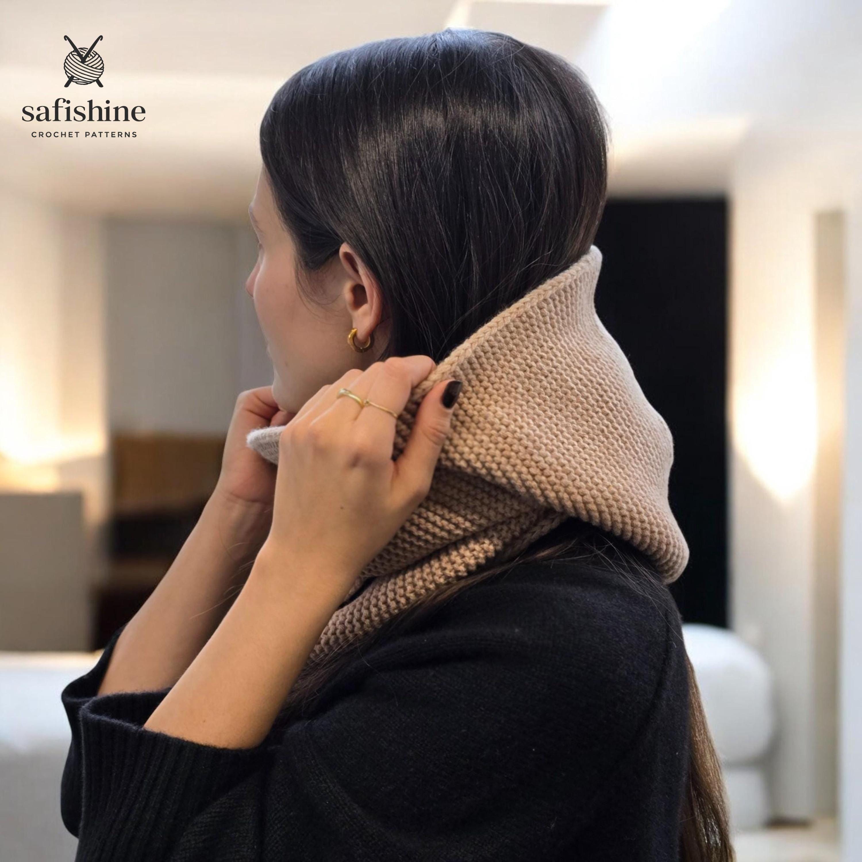 Knitted Hooded Scarf Pattern PDF | Beginner Friendly Knit Hood Scarf ...