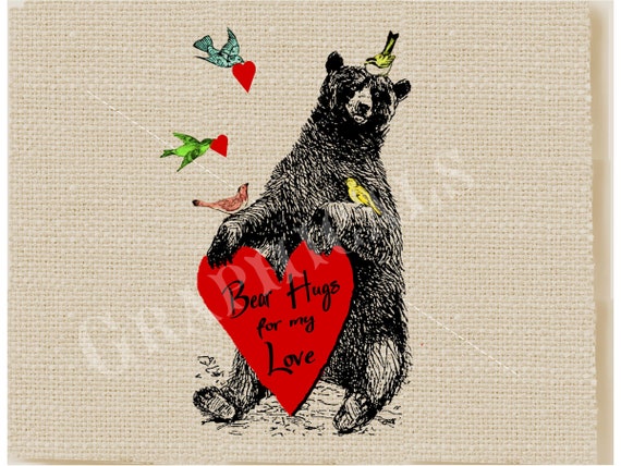 Bear Hugs Valentine Printable Digital Download 7816 | Etsy