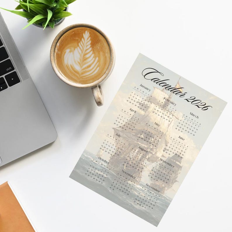 2026 Nautical Ship Calendar Printable (PDF) - Etsy