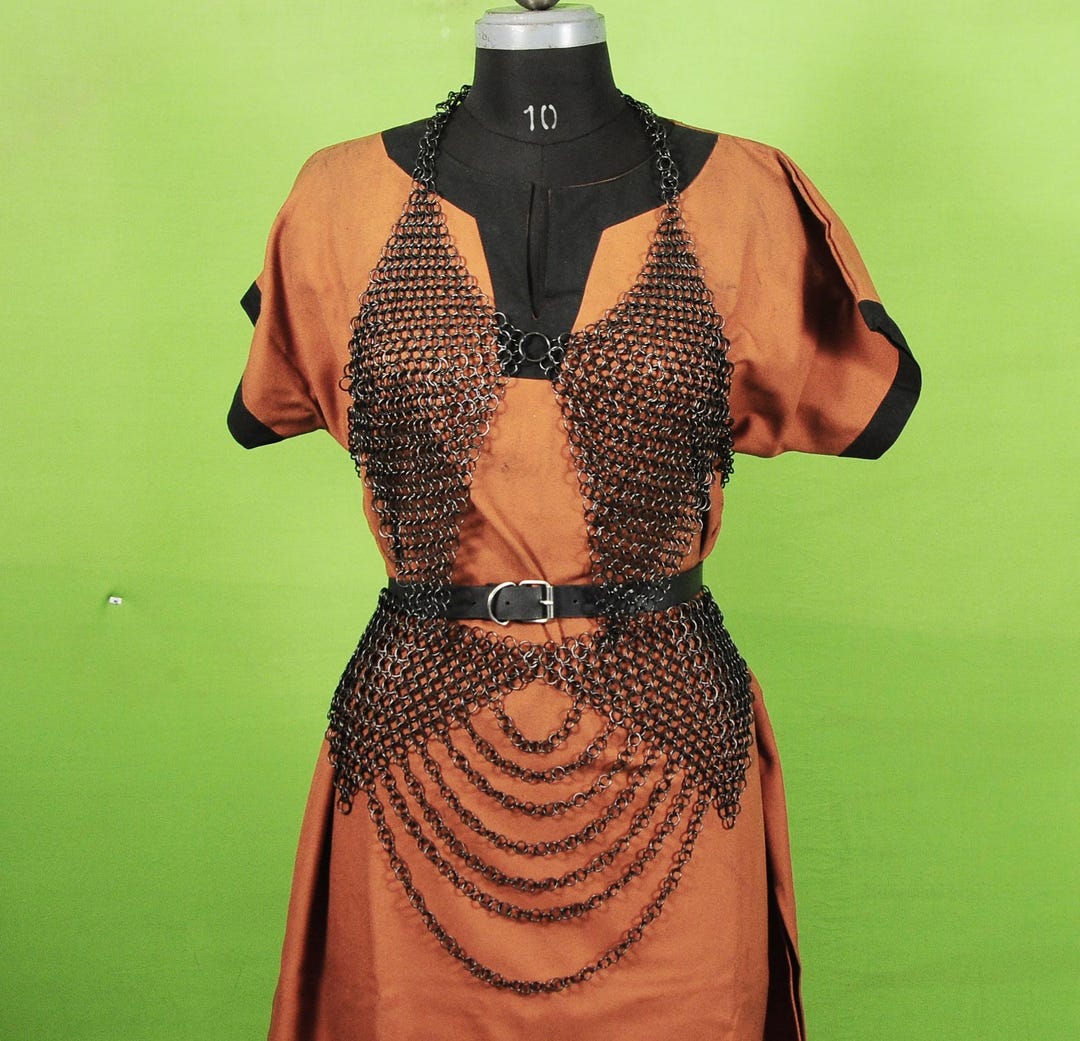 Women's Blackened Steel Chainmail Armor Top: Handmade Medieval Warrior ...