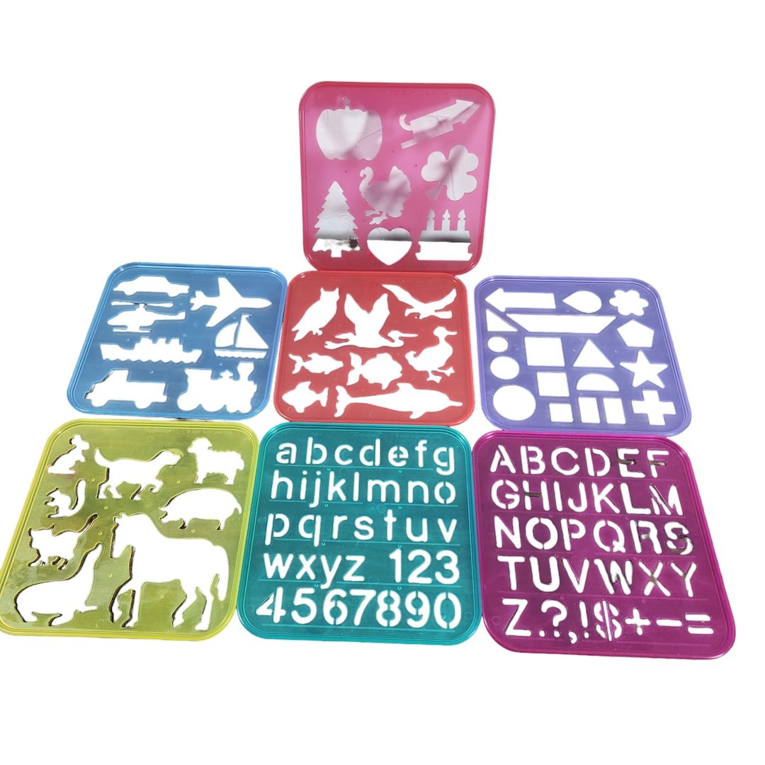 Tupperware Tuppertoys 1980s Stencils Square Lot of 7 Letters Animals ...