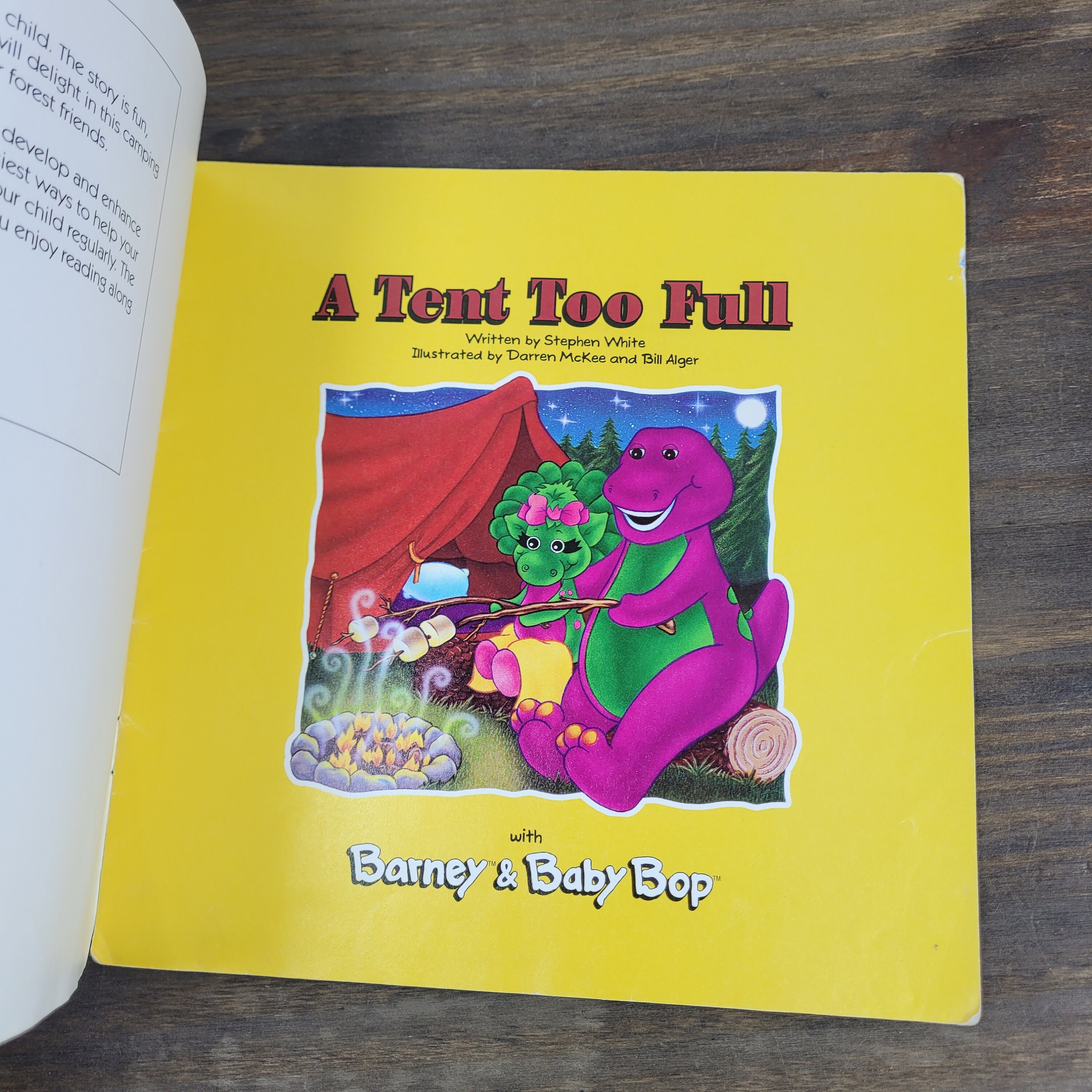 Barney the Dinosaur a Tent Too Full Book Lyons Group Vintage - Etsy