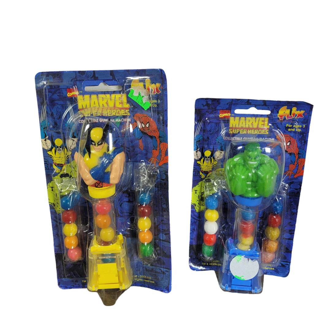 Flix Marvel Super Heroes Bubble Gum Gumball Machine Candy Container ...