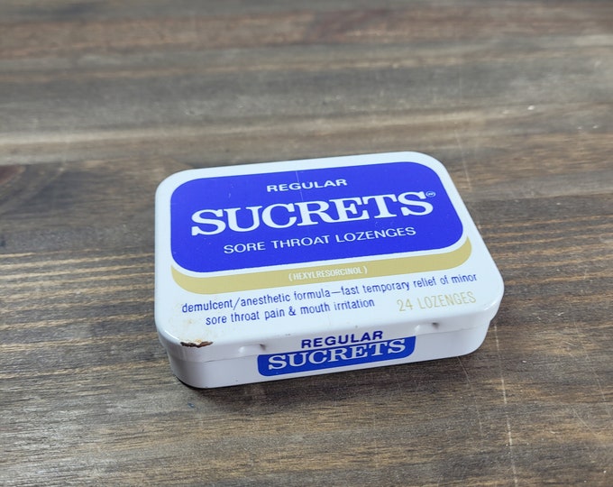 Sucrets Antiseptic Throat Lozenges Tin White Blue - Etsy