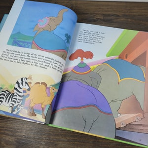 Walt Disney Animated Series Dumbo Book Large Hardcover Baby Elephant ...