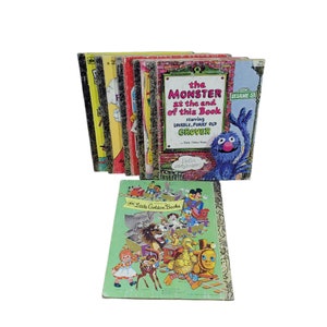 LITTLE GOLDEN BOOKS Sesame Street Green Backs Build A Book Lot Set ...