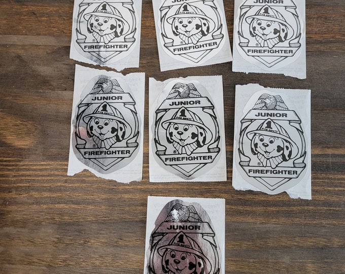 Firepup Jr. Firefighter Sticker Badge National Fire Safety Council 1991 ...
