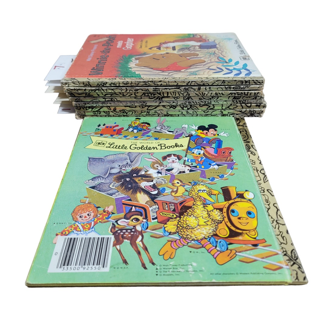 LITTLE GOLDEN BOOKS Disney Green Backs Build A Book Lot Set Bundle ...
