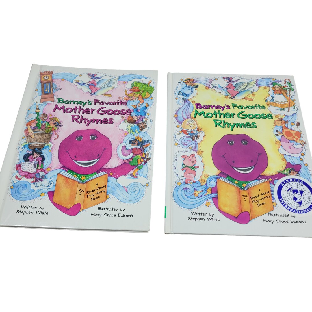 Barney's Favorite Mother Goose Rhymes Book I and II 1 2 Set Barney 1993 ...
