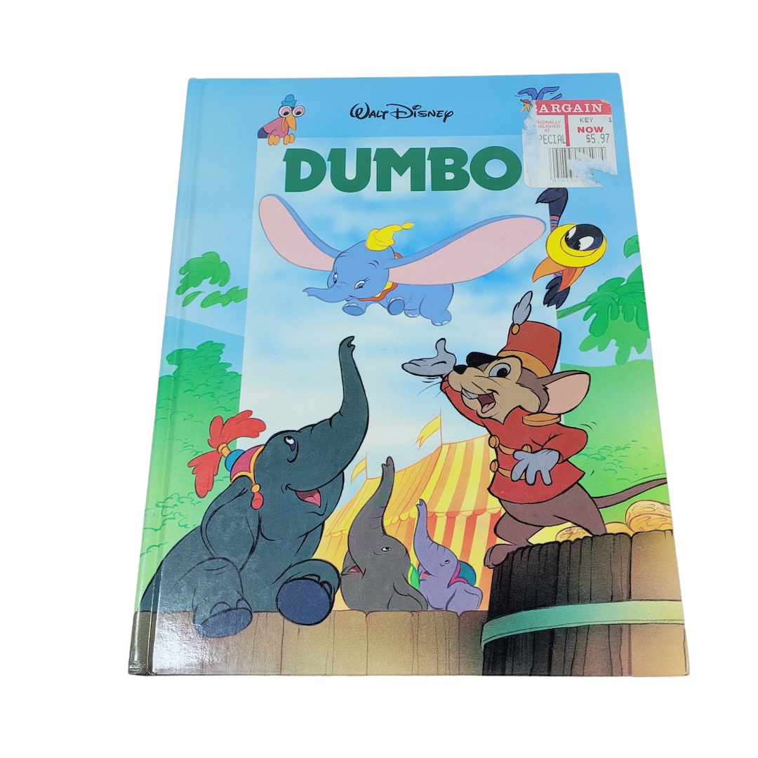 Walt Disney Animated Series Dumbo Book Large Hardcover Baby Elephant ...