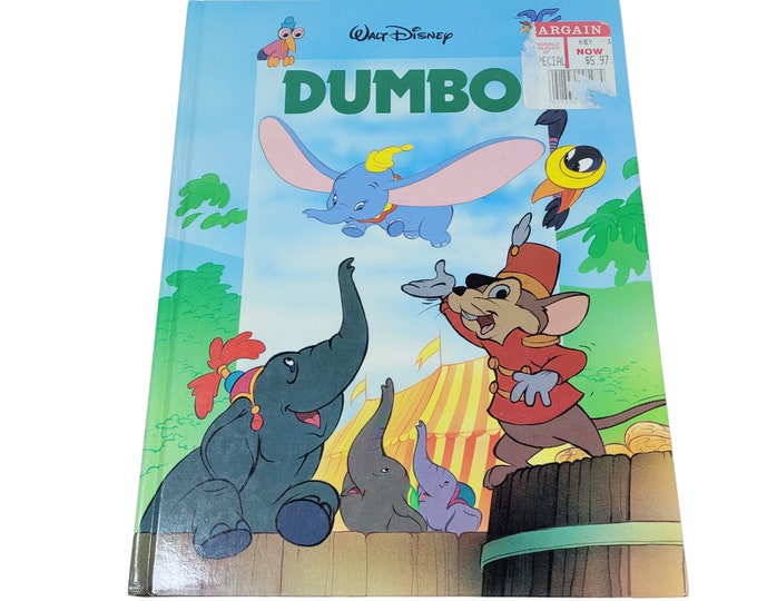 Walt Disney Animated Series Dumbo Book Large Hardcover Baby Elephant ...