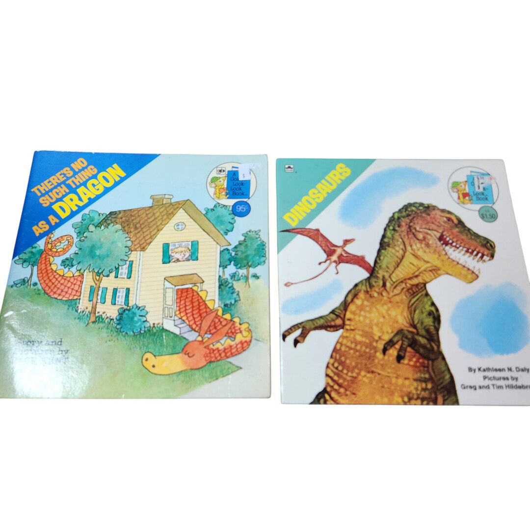 Golden Look Look Books Dragons Dinosaur Vintage Children's Picture ...