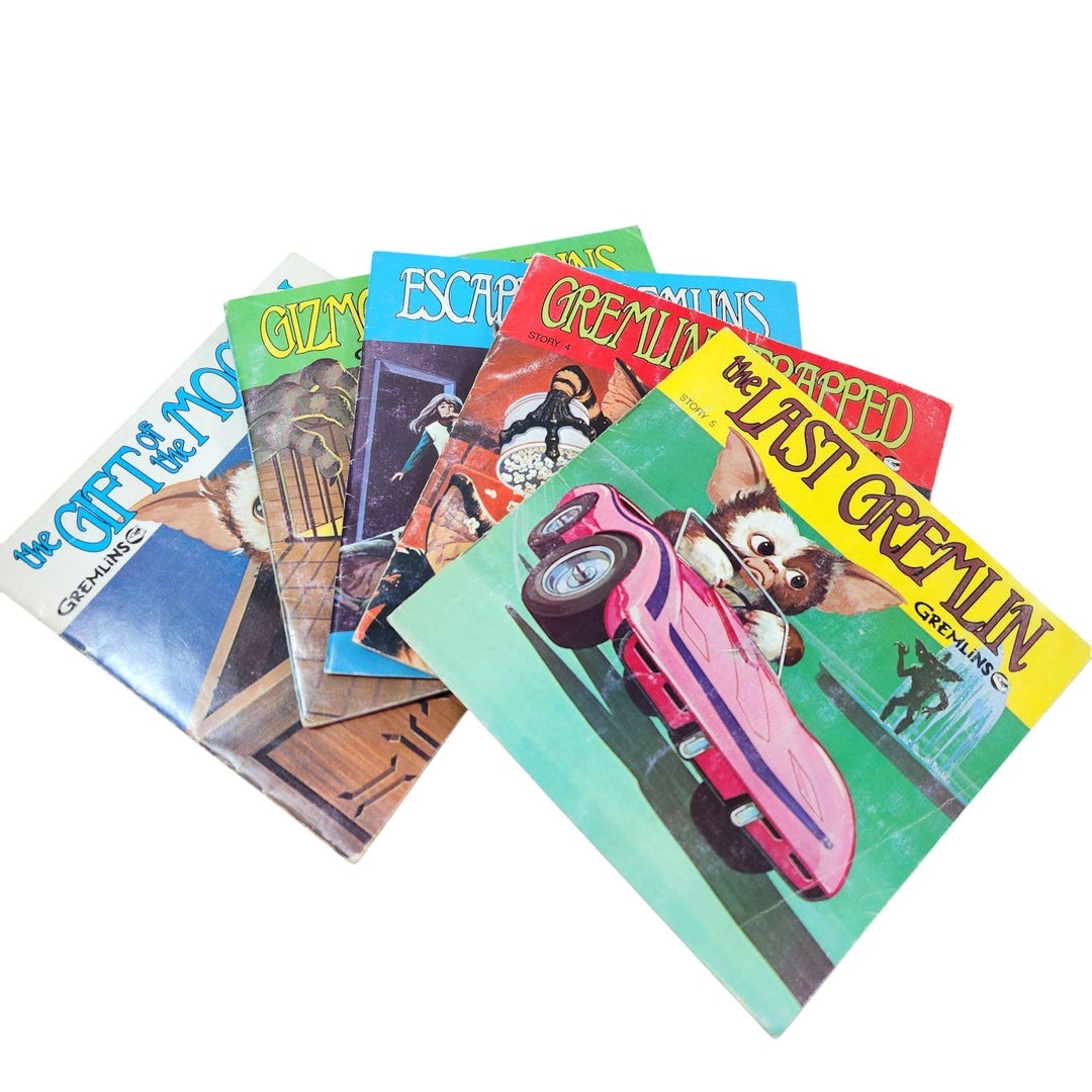 GREMLINS Theme 80's Story Books With Read Along SOME 33-1/3 RPM Record ...