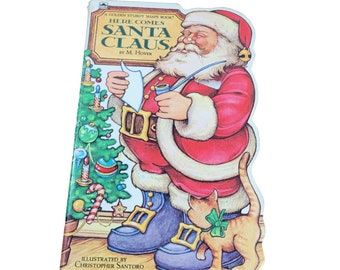 Vintage Golden Sturdy Shape Book Here Comes Santa Claus by M. Hover ...