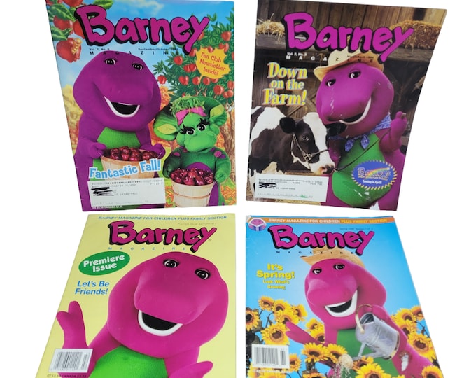 BARNEY Vintage Magazines Lot of 4 1998 With Poster L1296 - Etsy