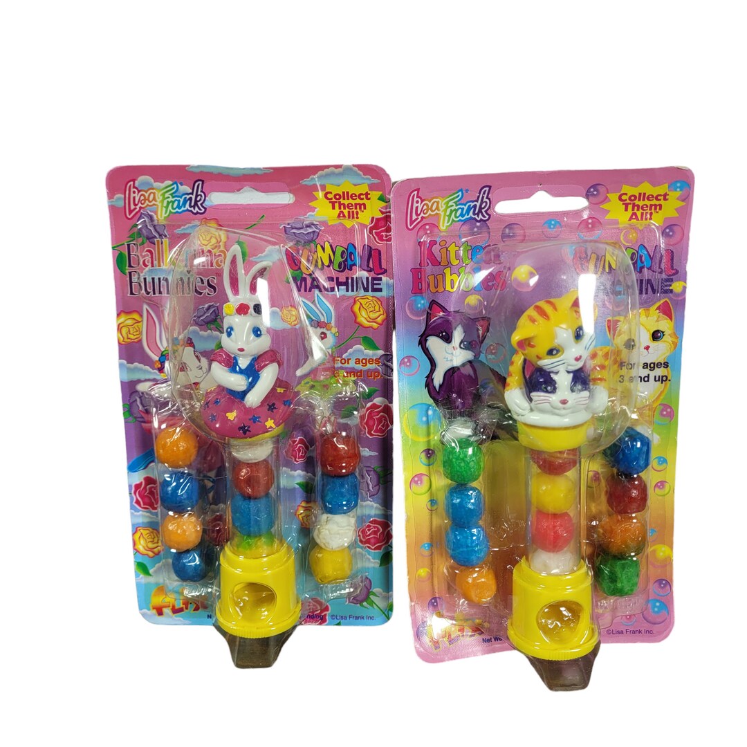 Flix Lisa Frank Bubble Gum Gumball Machine Candy Container Bundle Lot ...