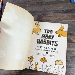 TOO MANY RABBITS Peggy Parish & Leonard Kessler Scholastic 1974 P1360 ...