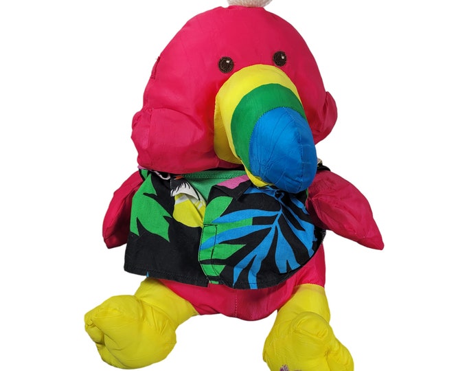 Fisher-price Wild Puffalumps Pink Toucan Bird 80s 16" Tall Stuffed ...