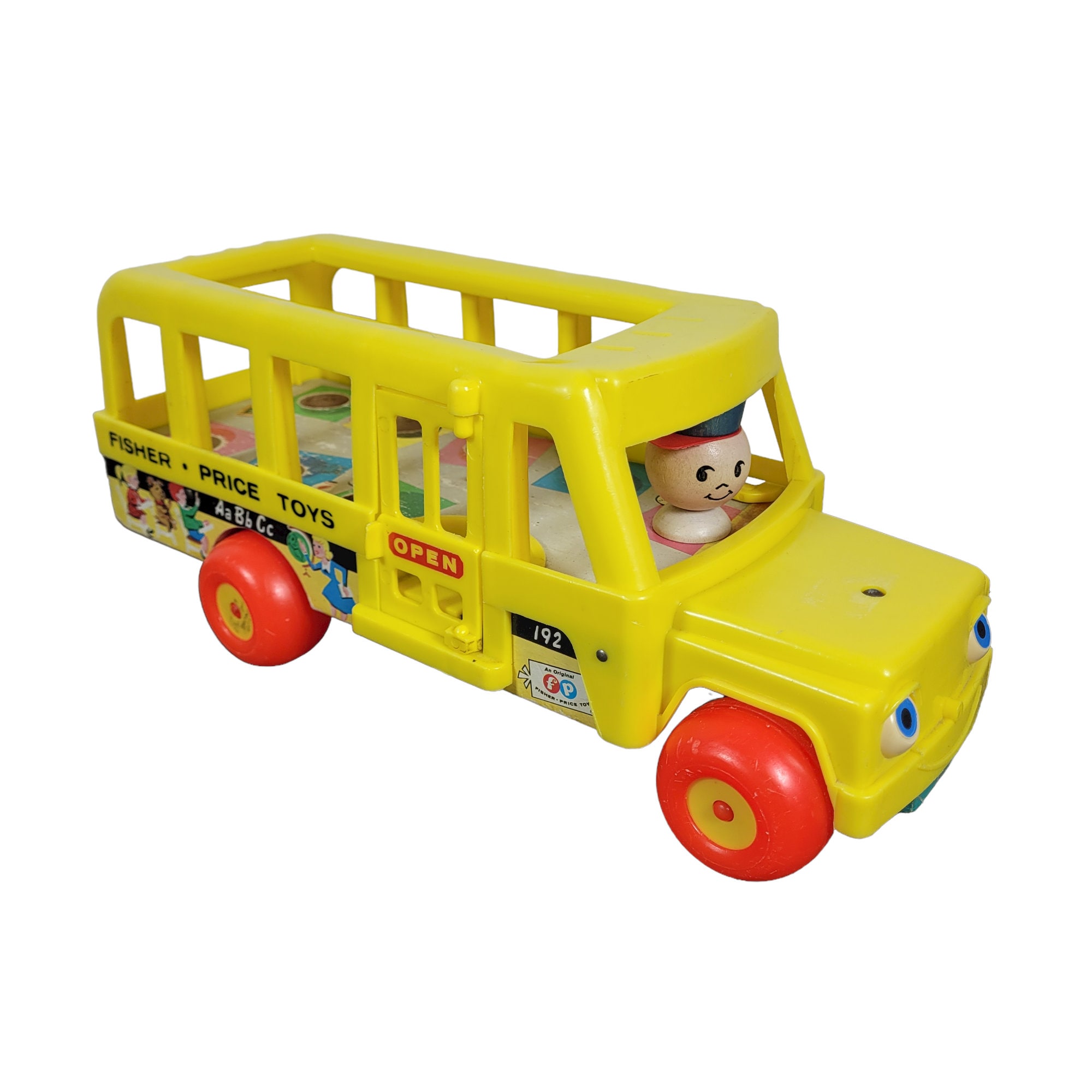 Fisher Price Little People School Bus 192 Pull Toy 1980s B8 2 - Etsy