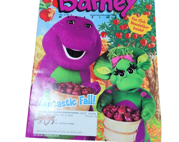 BARNEY Vintage Magazine September October 1998 With Poster P906 - Etsy