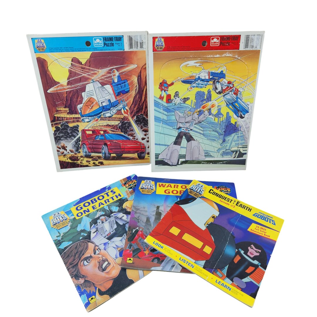 Gobots Bundle Vintage Frame Tray Puzzles Paperback Books Vintage PL180 ...