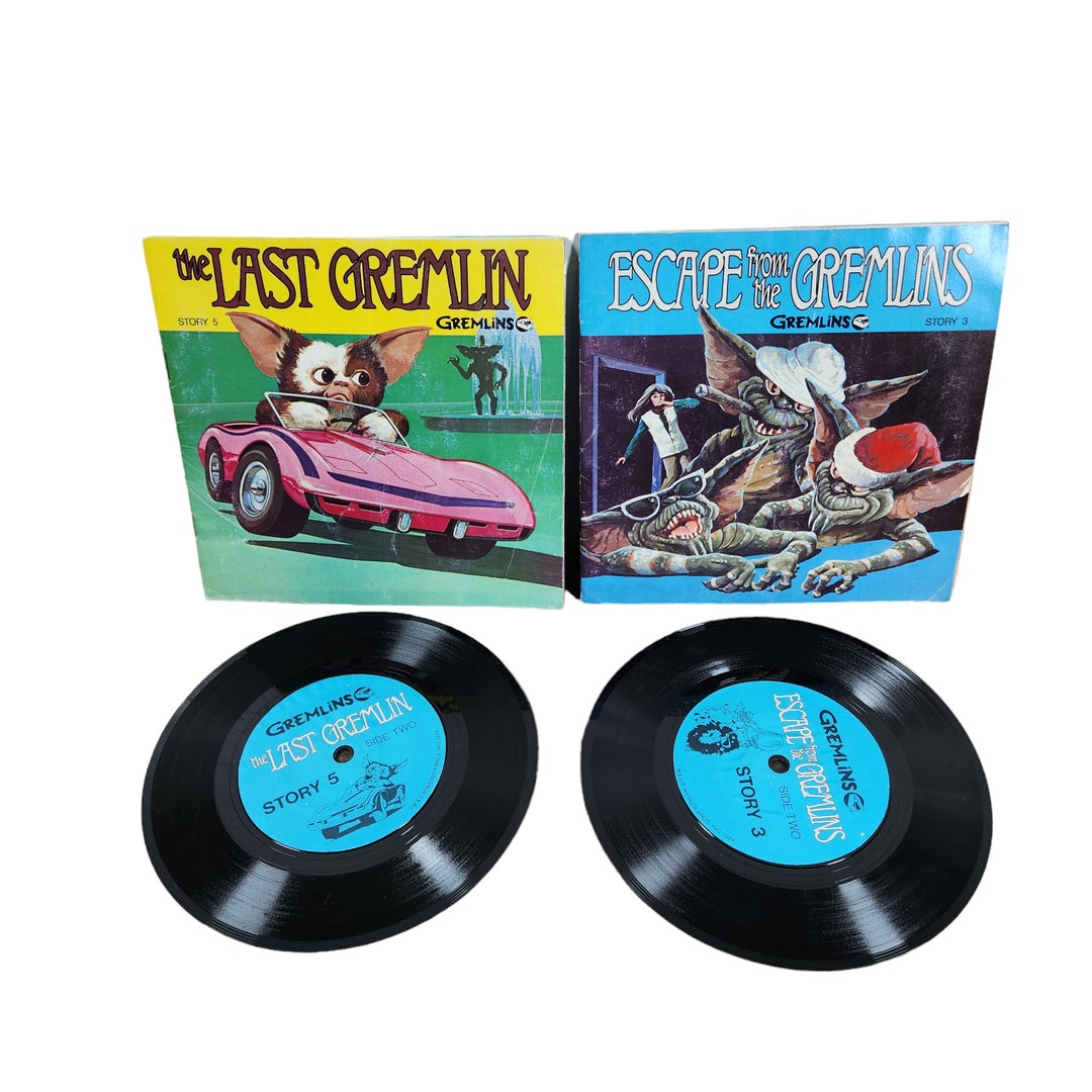 GREMLINS 80's Story Books With Read Along 33-1/3 RPM Record SET Lot of ...