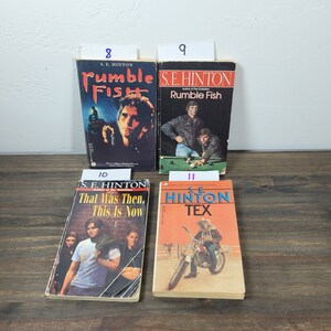 S.E. HINTON Build a Book Lot Choose Titles Outsiders That Was Then ...