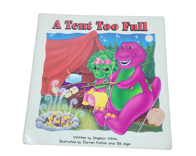 Barney the Dinosaur a Tent Too Full Book Lyons Group Vintage 90s ...