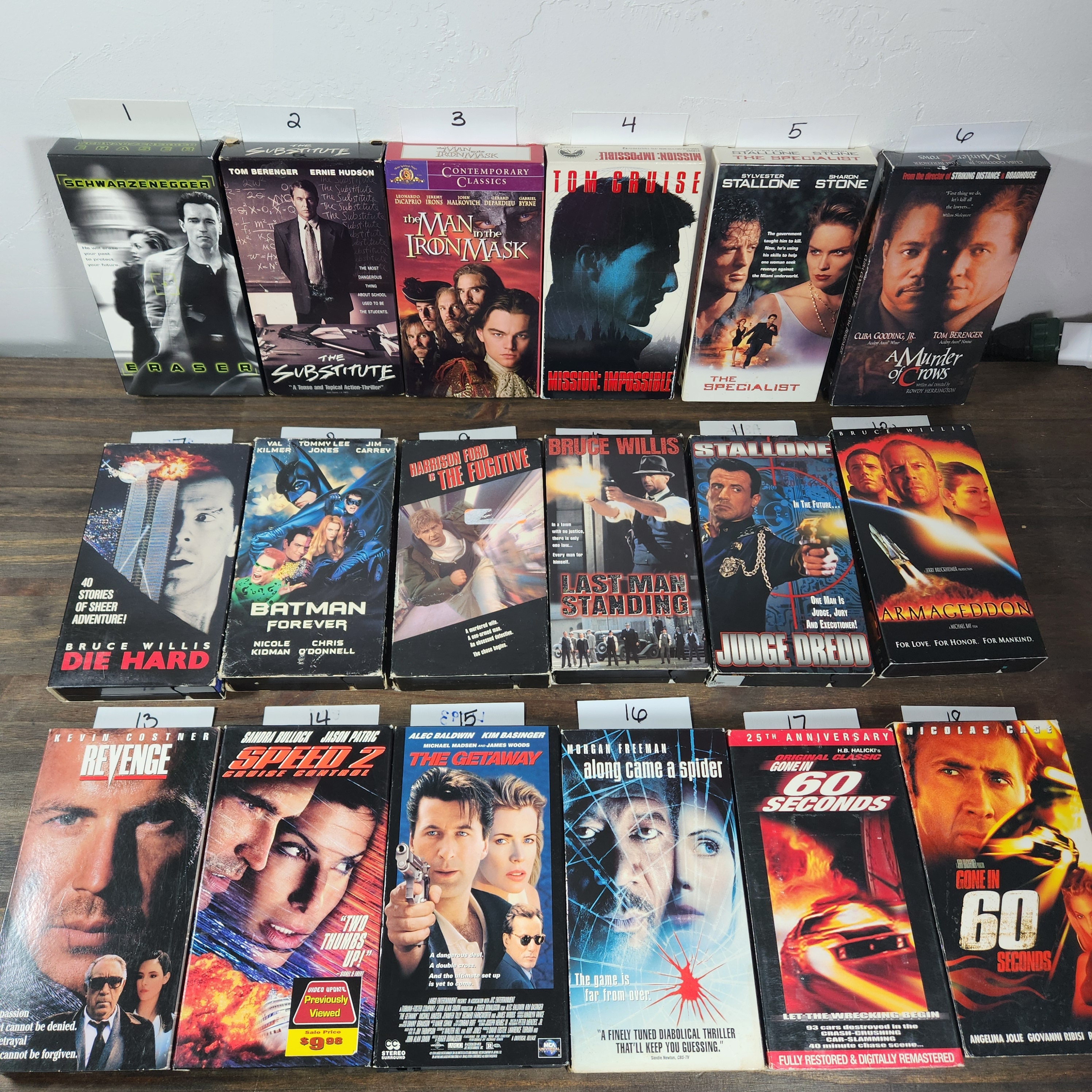 Action Adventure Crime Spy VHS CHOOSE TITLES Video Cassette Tapes ...
