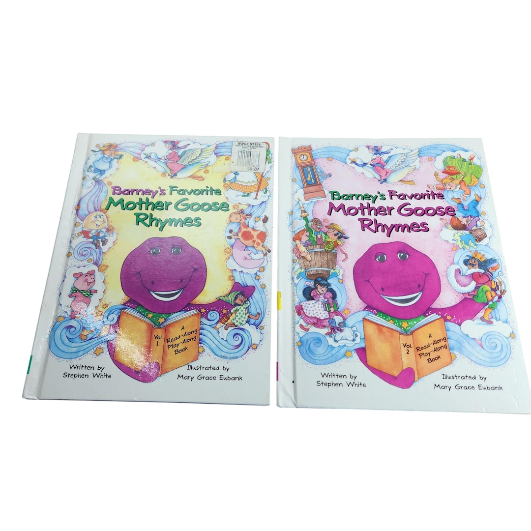 Barney's Favorite Mother Goose Rhymes Book I and II 1 2 Set Barney 1993 ...