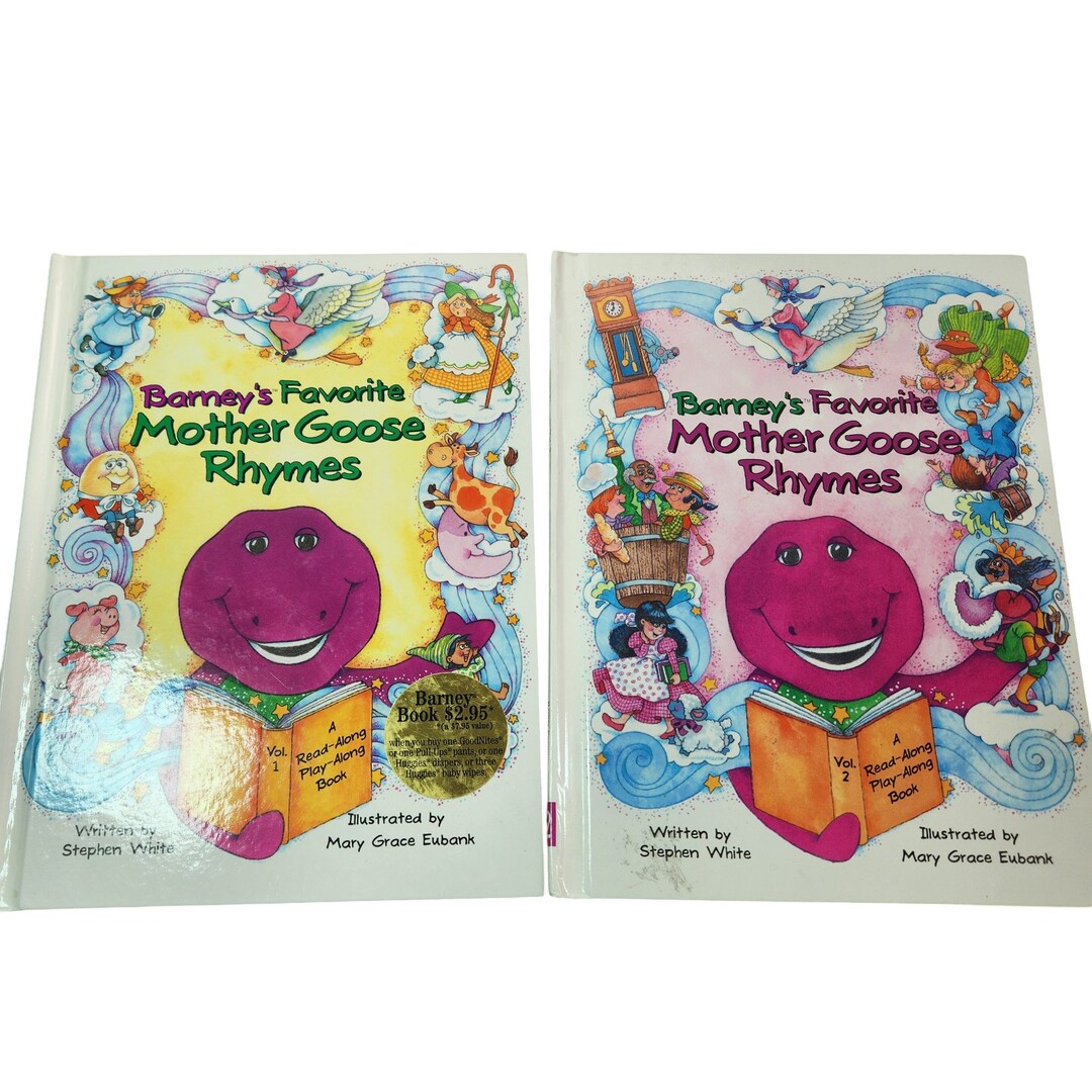 Barney's Favorite Mother Goose Rhymes Book I and II 1 2 Set Barney 1993 ...